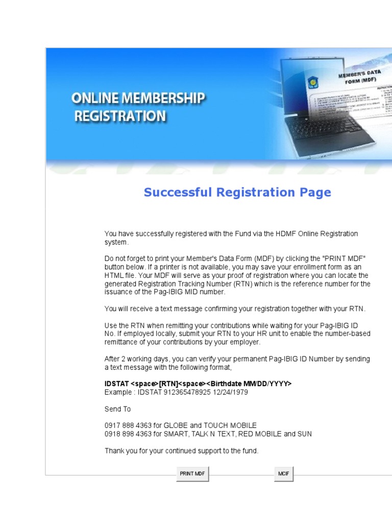 Pag-IBIG Registration Success | PDF | Finance & Money Management