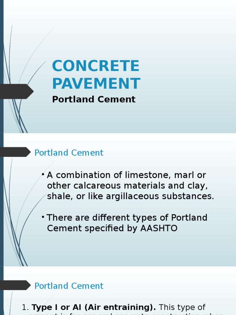 Concrete Pavement: Portland Cement | PDF | Road Surface | Concrete