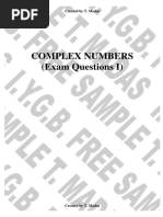 Complex Numbers (Exam Questions I) : Created by T. Madas | PDF ...