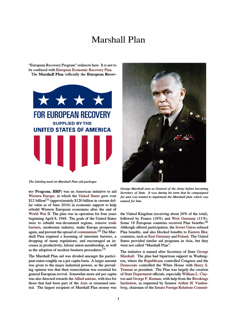 Marshall Plan | Marshall Plan | International Relations