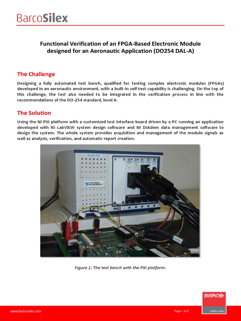 WP DO254 - Functional Verification of A FPGA-Based Electronic Module | PDF | Verification And ...