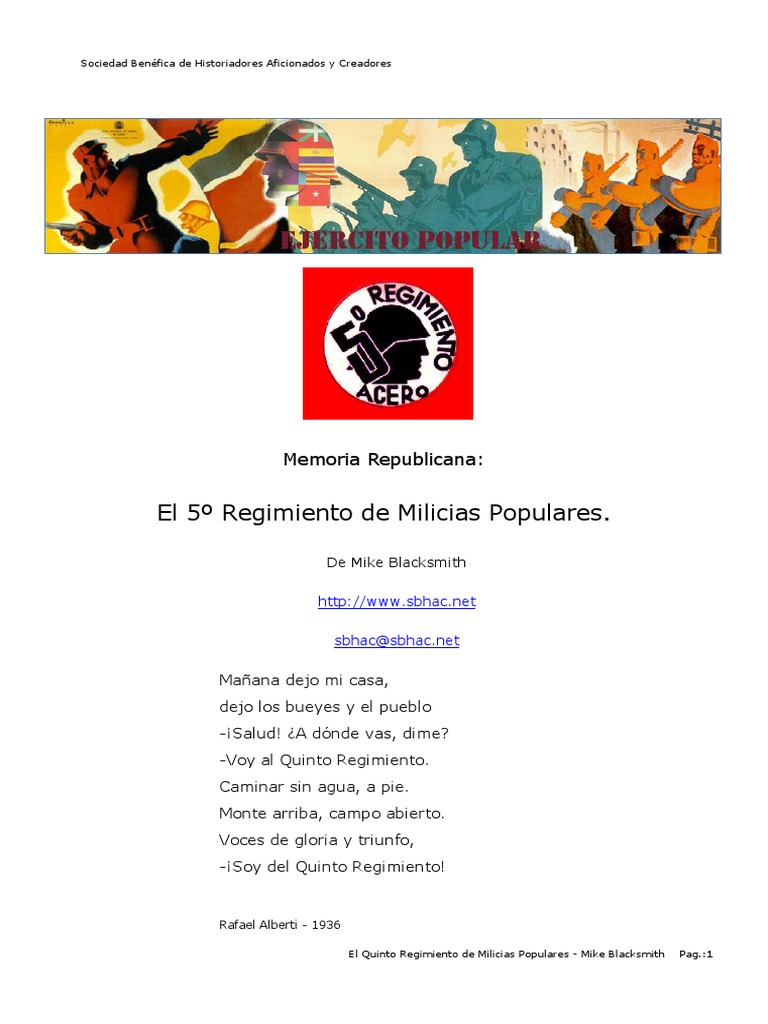 El Quinto Regimiento: Historia y Orígenes | PDF | Regimiento | Militar
