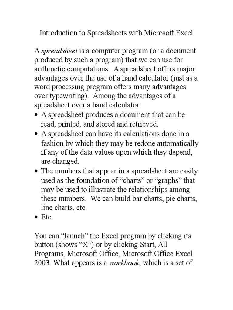 Excel Notes | PDF | Spreadsheet | Chart