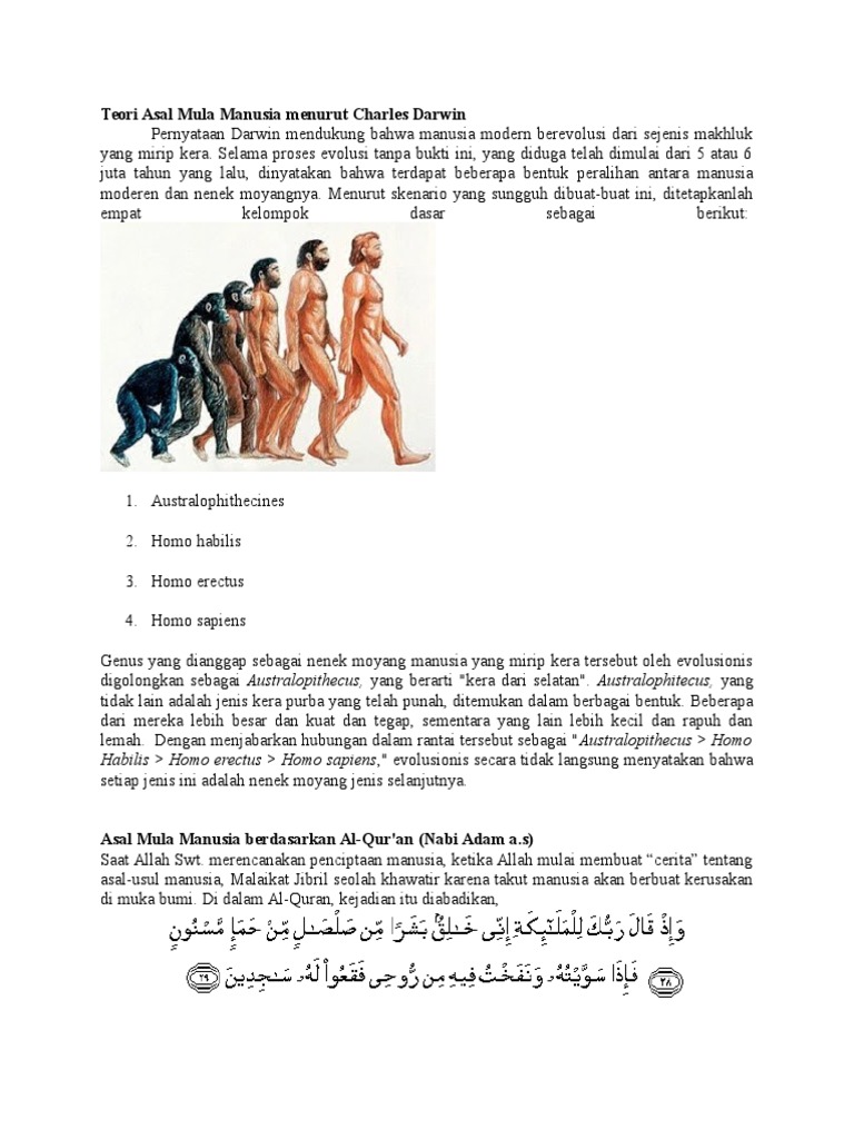 Teori Darwin dan Asal Usul Manusia | PDF | Filsafat
