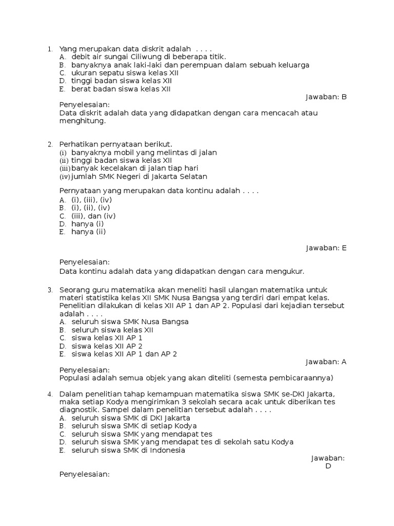 Statistika SMK PG | PDF