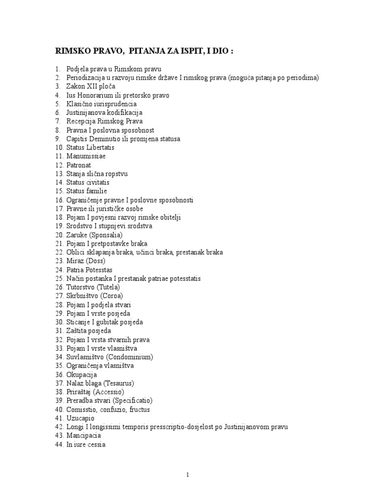 Rimsko Pravo | PDF