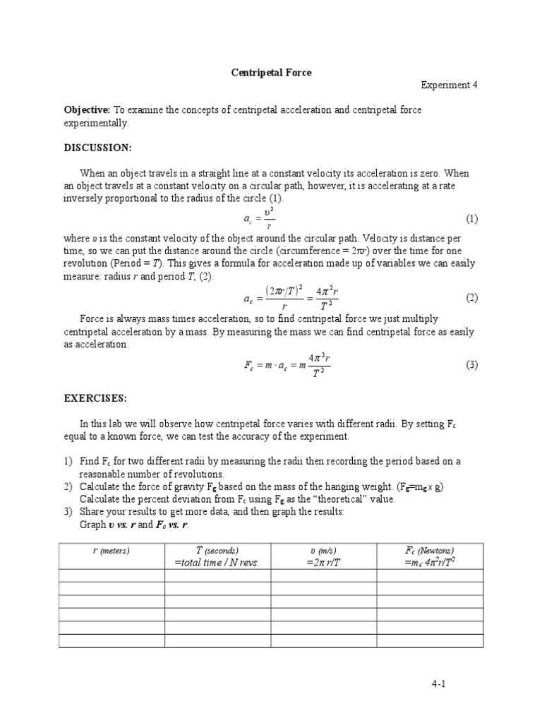4 - Centripetal Force | PDF