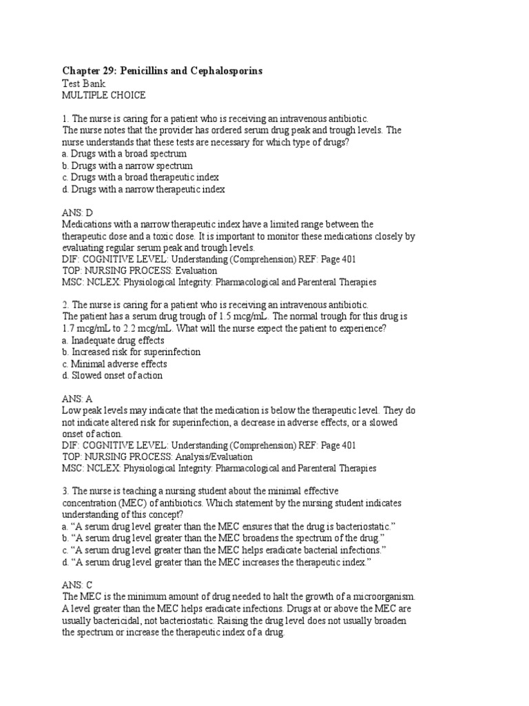 Pharm Practice Questions | Antibiotics | National Council Licensure ...