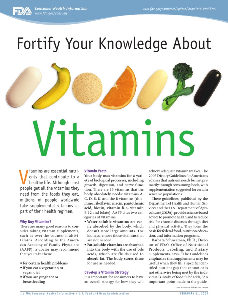 Fortify Your Knowledge About Vitamins.pdf | Vitamin | Dietary Supplements