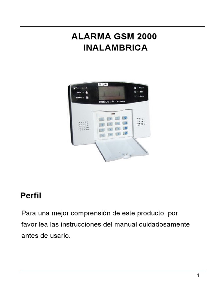 Manual Alarma GSM 2000 - A | PDF | Servicio de mensajes cortos | Gsm