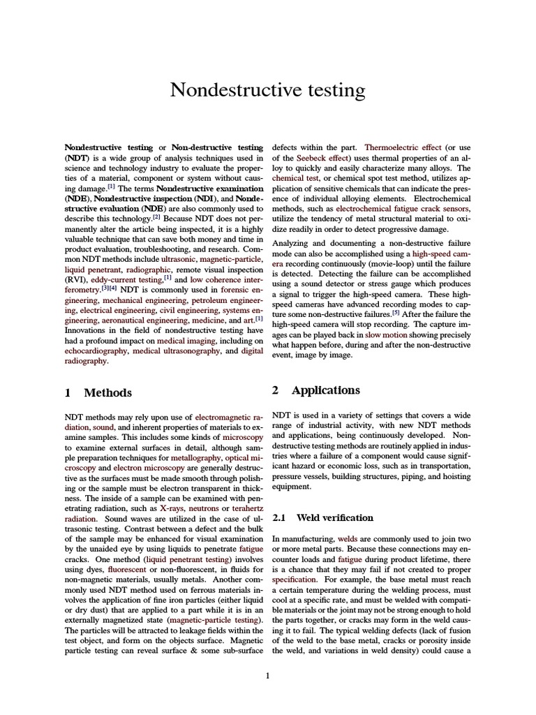Nondestructive Testing | Nondestructive Testing | Materials Science