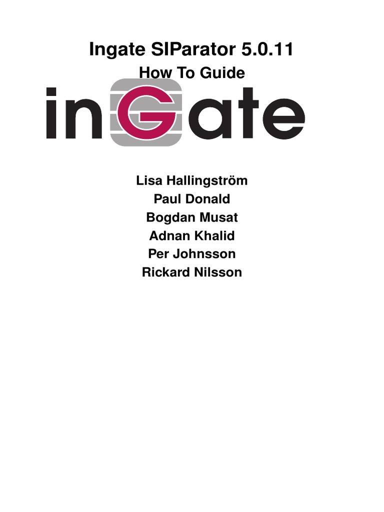 Ingate Siparator How To Guide | PDF | Session Initiation Protocol ...