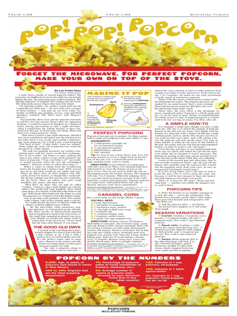 Pop-Pop-Popcorn. How To Prepare Pop Corn PDF | PDF | Popcorn | Food ...