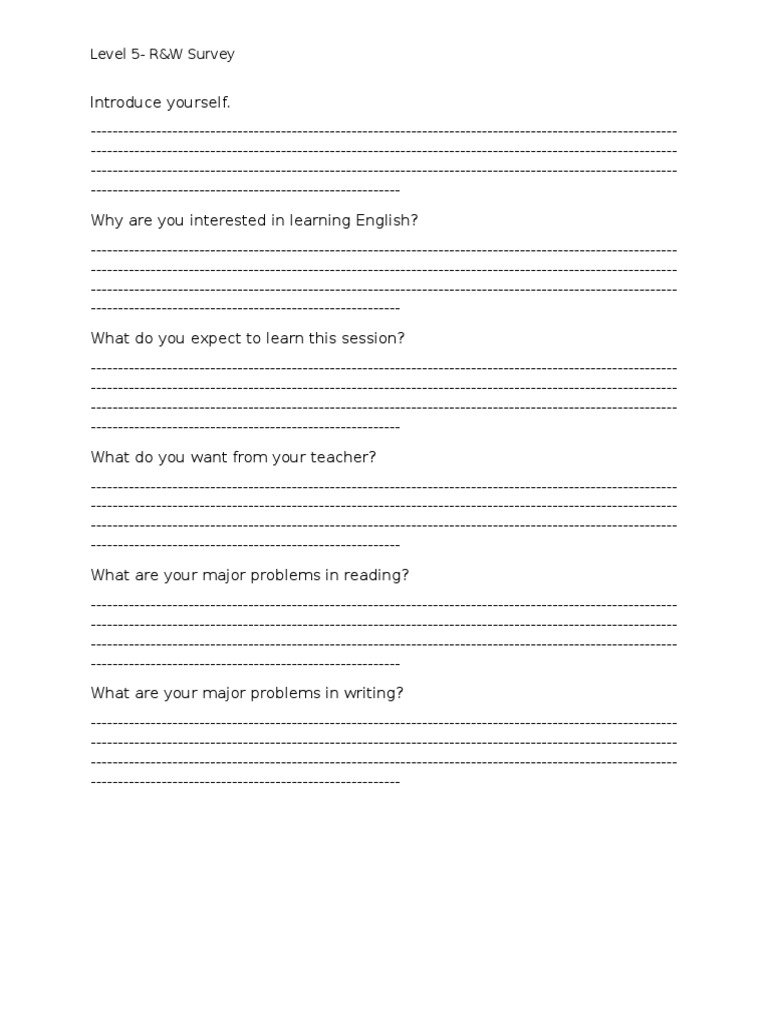 Level 5 Survey | PDF | Computers