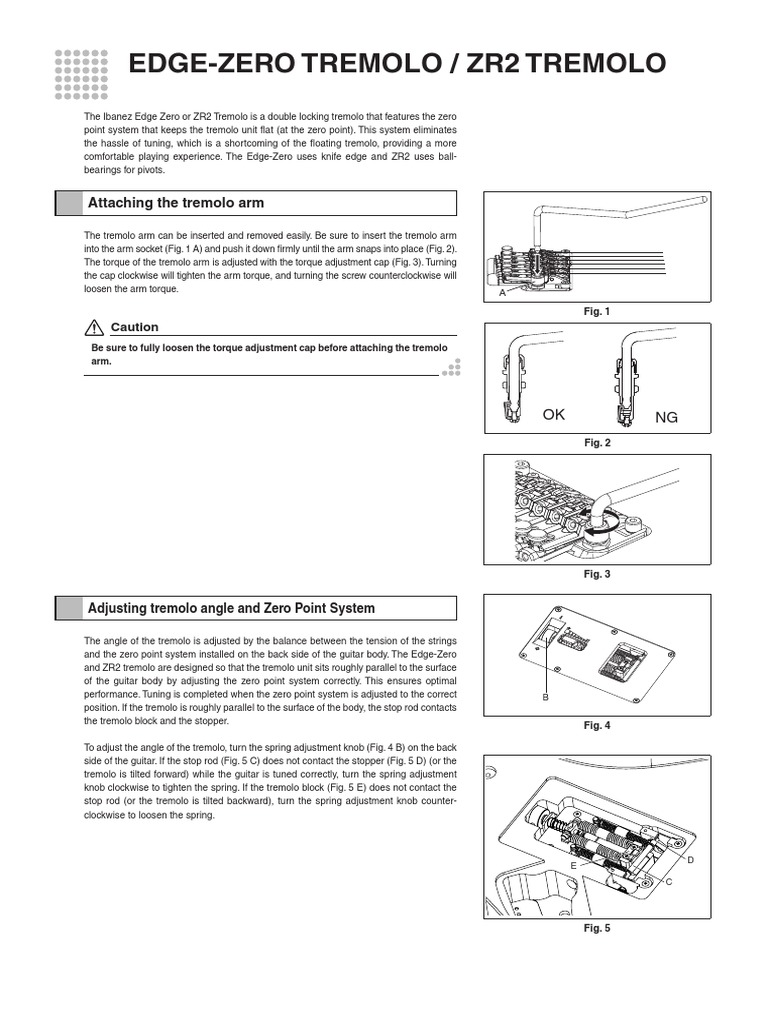 Ibanez Edge-Zero Tremolo Adjustment PDF | PDF