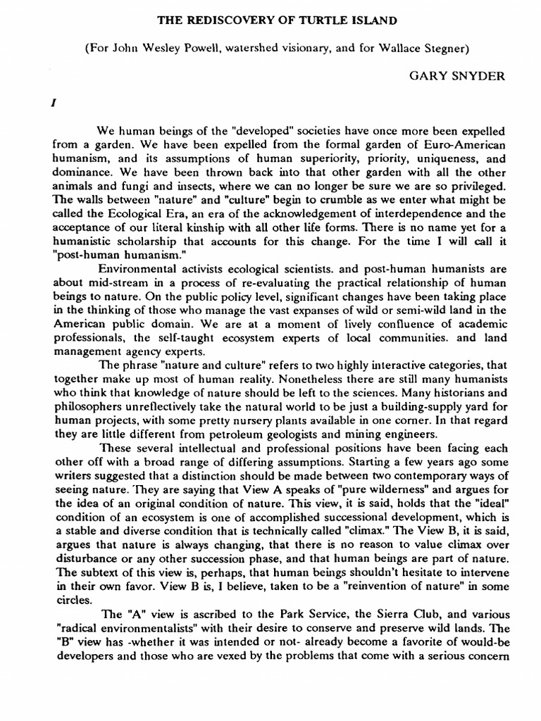 The Rediscovery of Turtle Island | PDF | Biodiversity | Ethnopoetics