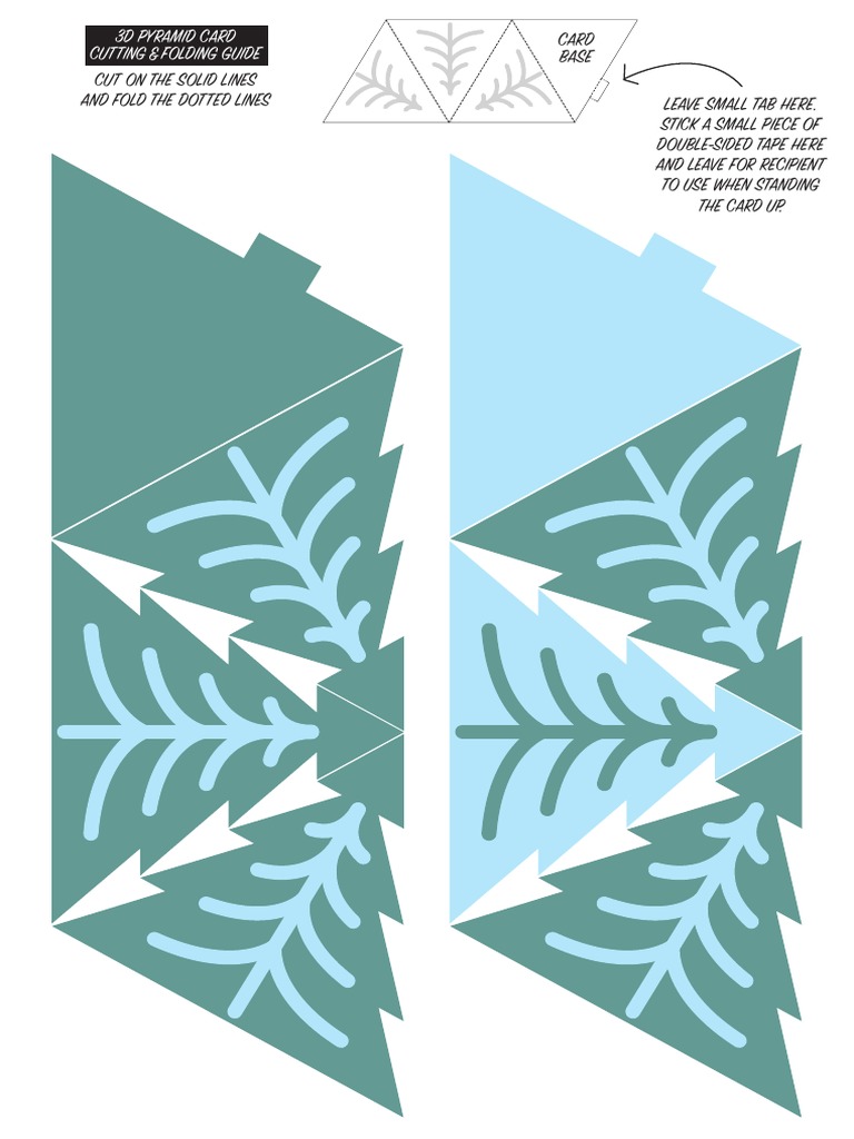 3d Pyramid Card Cutting & Folding Guide: Cut On The Solid Lines and ...