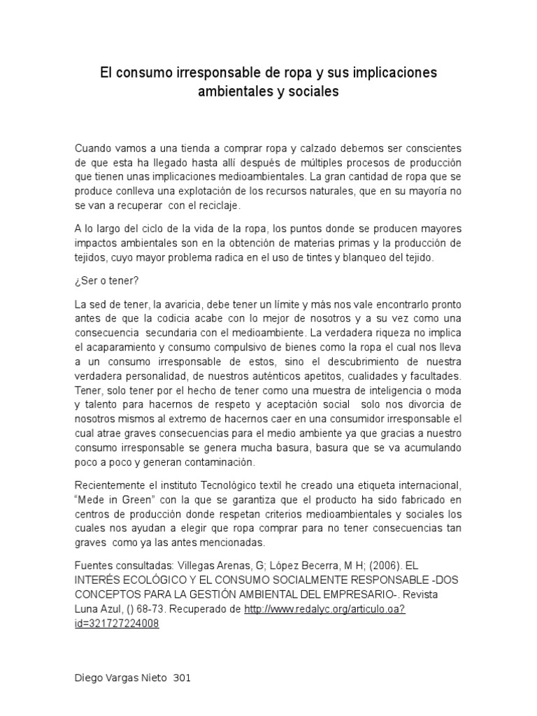El Consumo Irresponsable de Ropa y Sus Implicaciones Ambientales y ...
