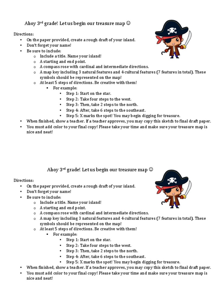 Maps - Treasure Map Directions | PDF | Navigation | Geography