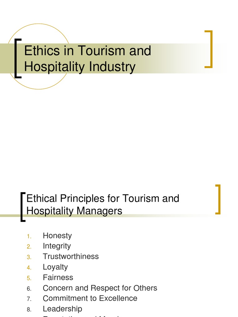 Ch.7 Ethics in Tourism and Hospitality Industry | PDF | Leadership ...