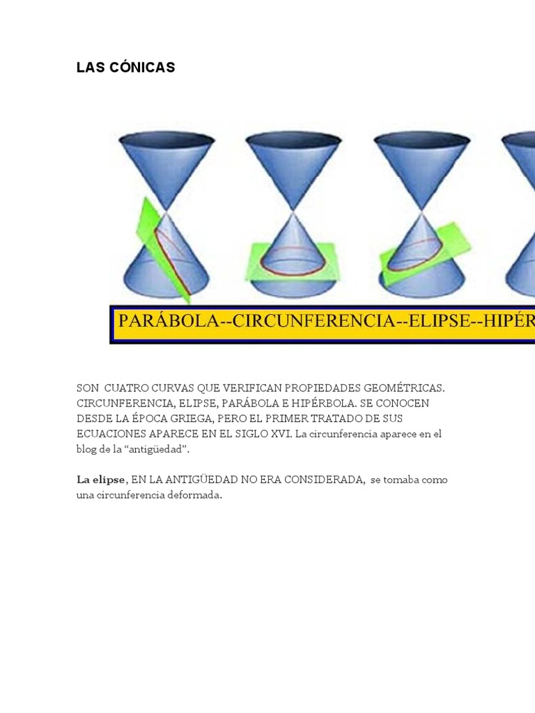 Las Cónicas | PDF | Elipse | Geometría analítica