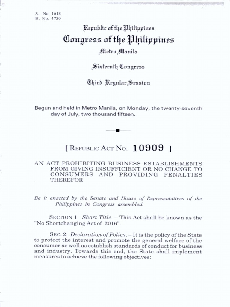 No Shortchanging Act Summary | PDF | Retail | Intellectual Property