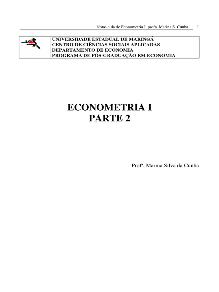 Notas de Aula Greene II | PDF | Estimador | Econometria