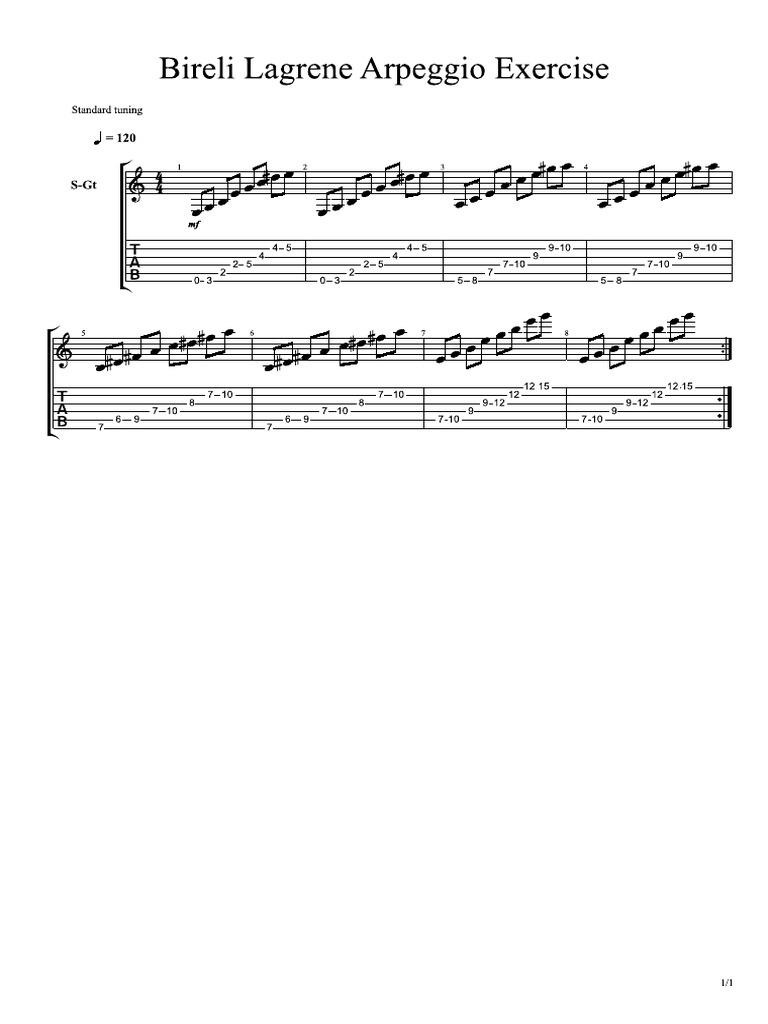 Bireli Lagrene Arpeggio Exercise | PDF