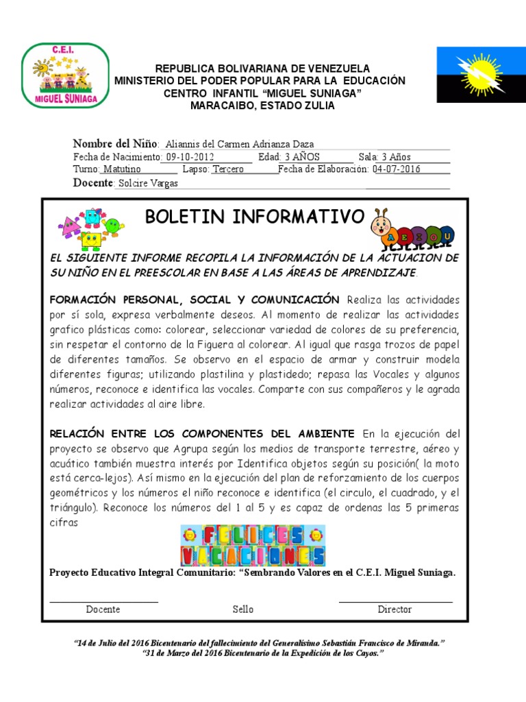 Boletines Informativos Gratuitos E Imprimibles Para Jardín De Infantes