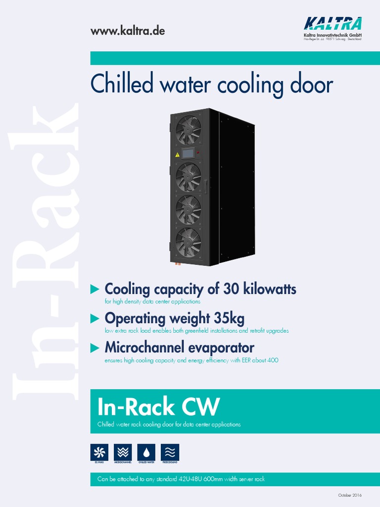 Chilled Water Rack Cooling Door For Data Center Applications Air Conditioning Data Center