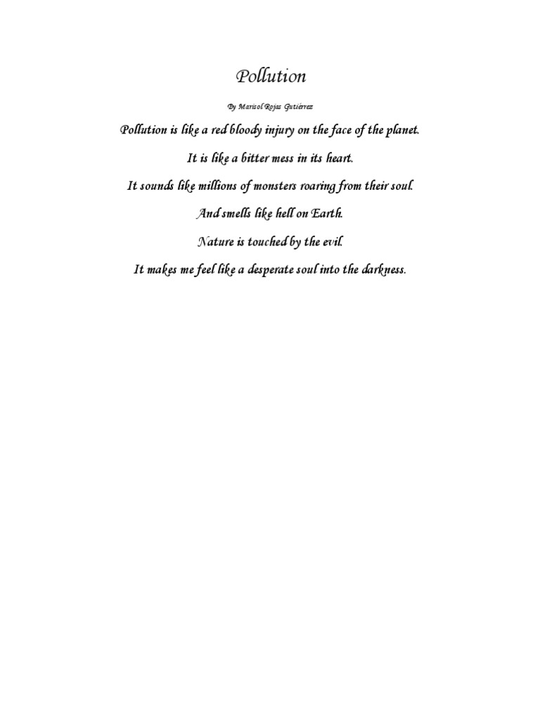 Poem on Pollution's Impact | PDF