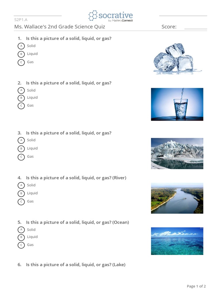 Quiz Mswallaces2ndgradesciencequiz | PDF | Science & Mathematics