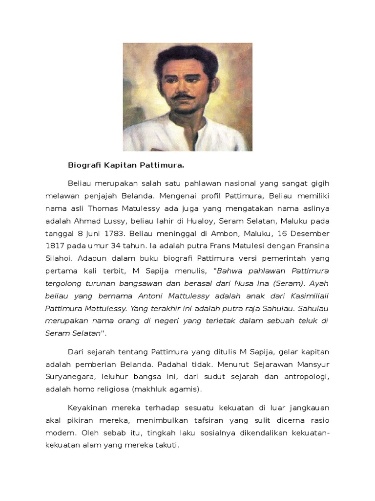 Biografi Kapitan Pattimura | PDF