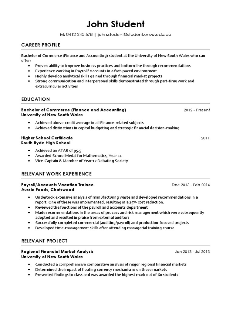 Commerce Student Resume | PDF | Audit | Accounting