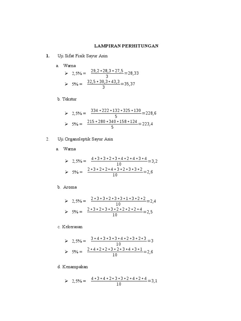 Lampiran Perhitungan | PDF