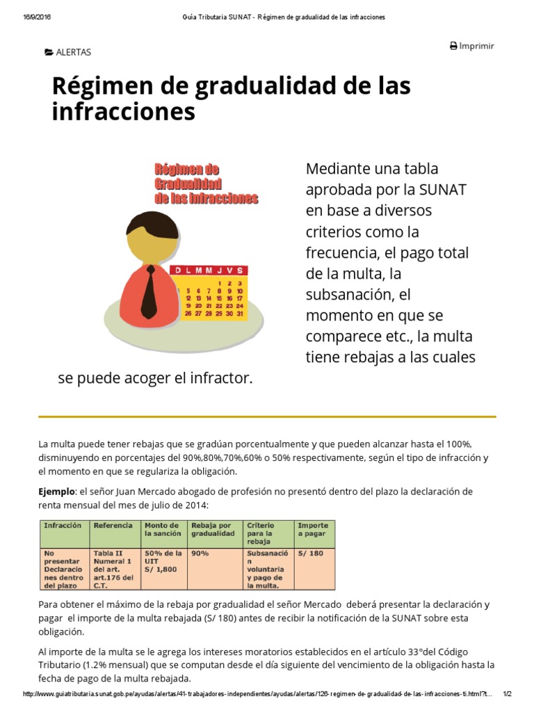 Régimen de Gradualidad de Multas SUNAT | PDF | Finanzas y dinero