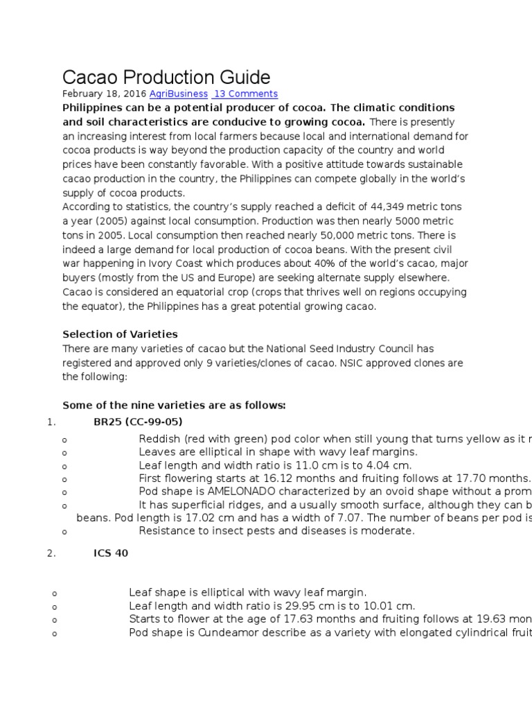 Cacao Production Guide | Cocoa Bean | Grafting