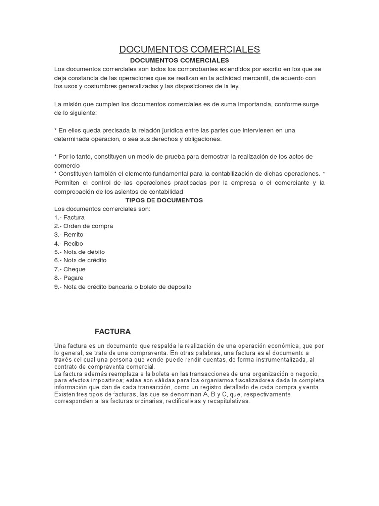 Documentos Comerciales | PDF | Cheque | Pagaré