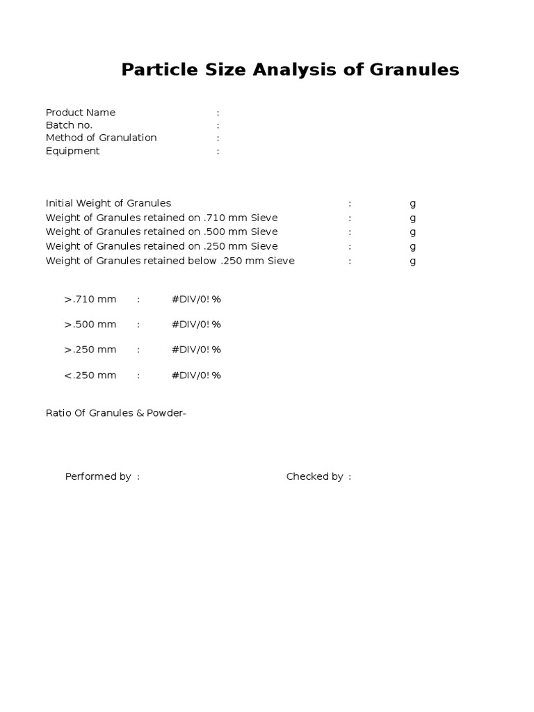 Particle Size Analysis | PDF