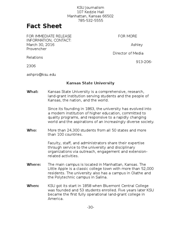 Fact Sheet Media Kit | PDF