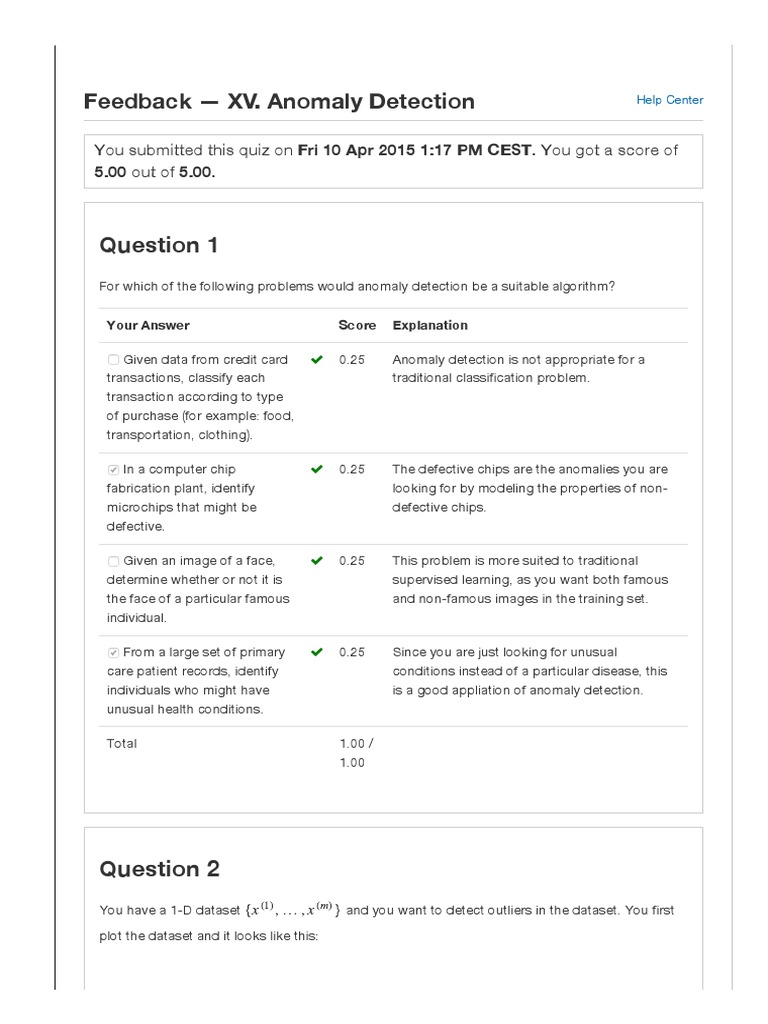 XV. Anomaly Detection | PDF | Statistical Classification | Applied Mathematics