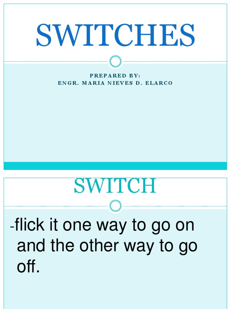 Switches | PDF | Switch | Electricity