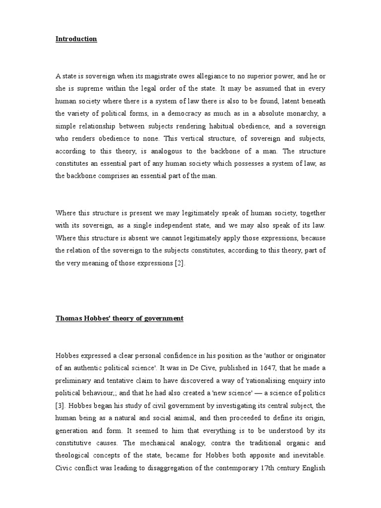 Introduction | PDF | Sovereignty | Thomas Hobbes