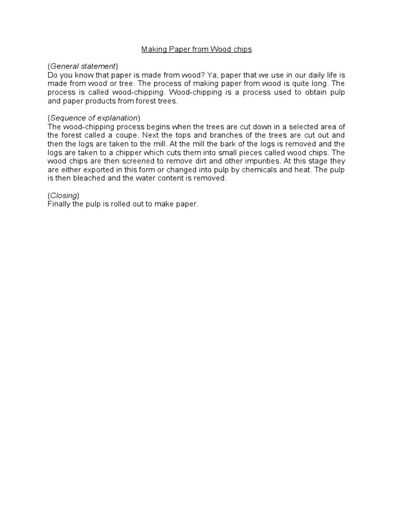 Making Paper From Wood Chips | PDF