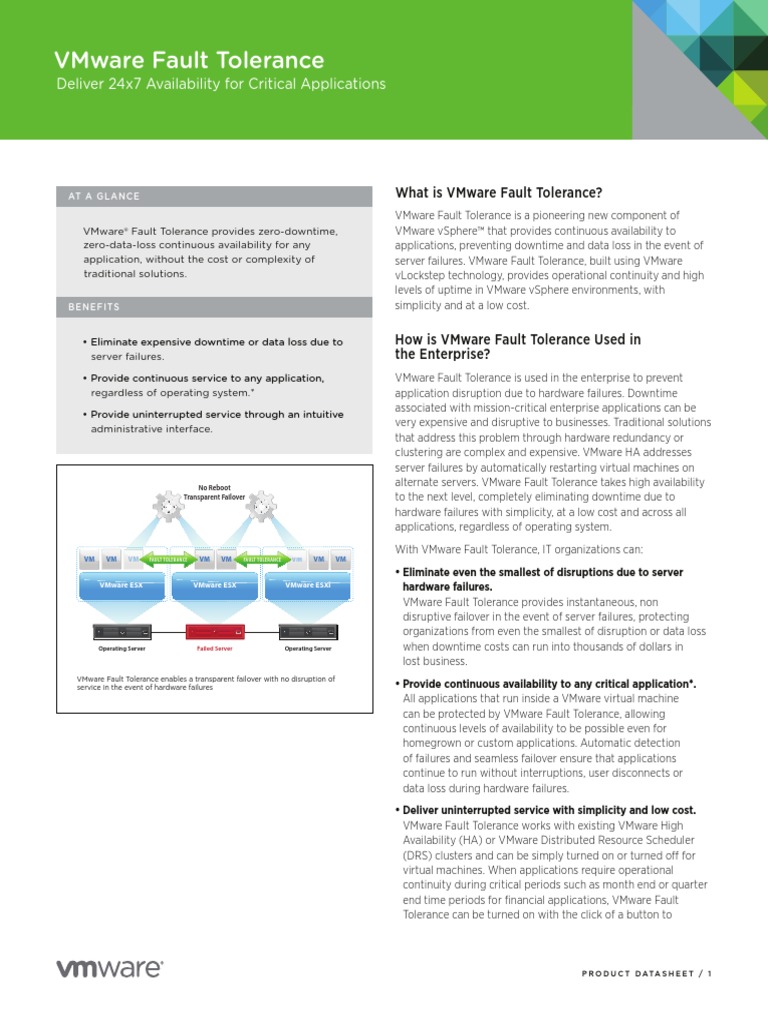VM Ware Fault Torerance | PDF | Virtual Machine | V Mware