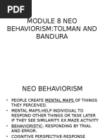 Module 8 Neo Behaviorism Tolman and Bandura | PDF | Behaviorism | Learning