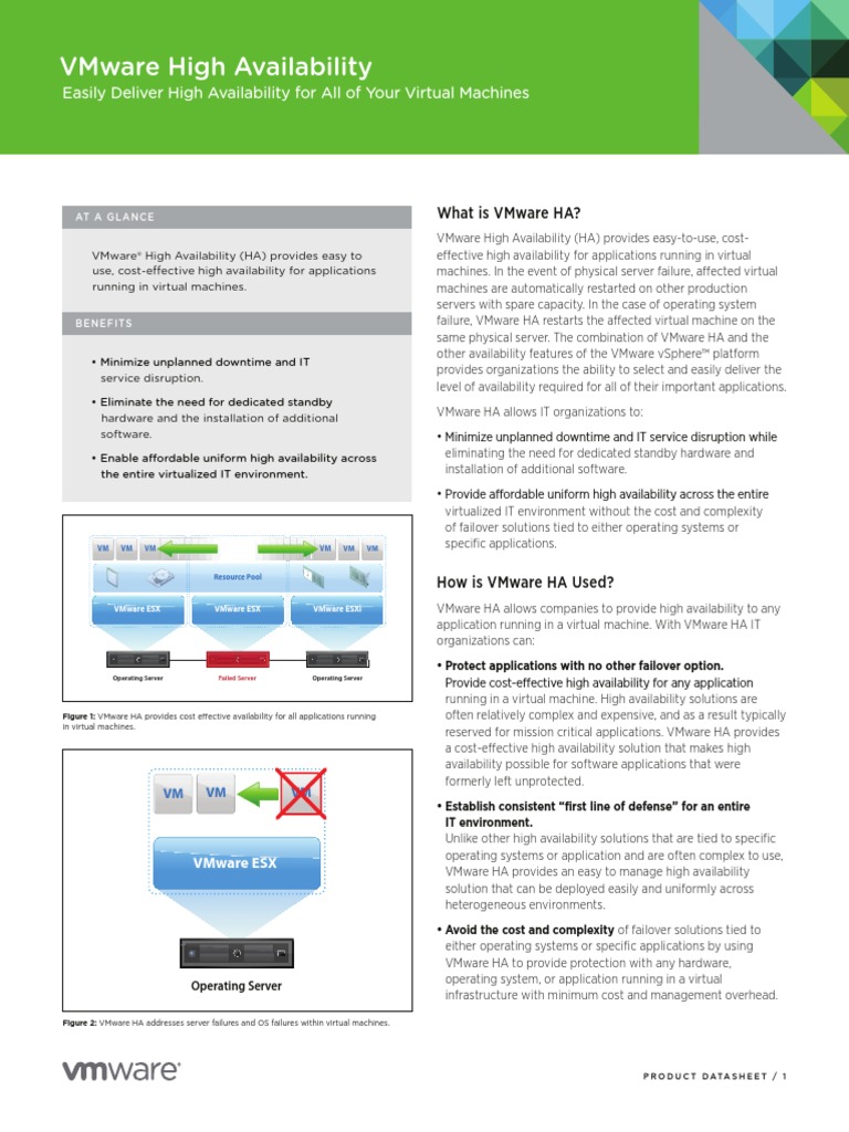Vmware High Availability: What Is Vmware Ha? | PDF | V Mware | Virtual ...
