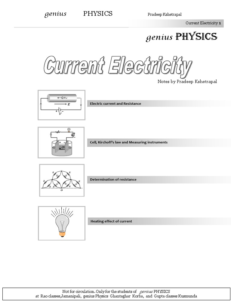 Current Electricity PDF | PDF