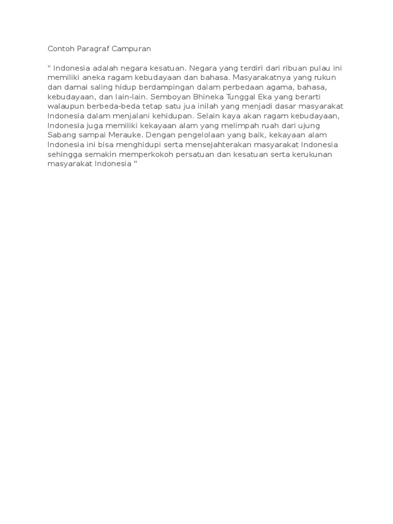 Contoh Paragraf | PDF | Seni & Disiplin Bahasa