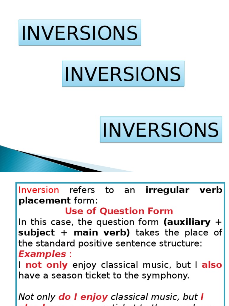 Inversions in English 1227710379658005 8 | PDF | Syntax | Onomastics